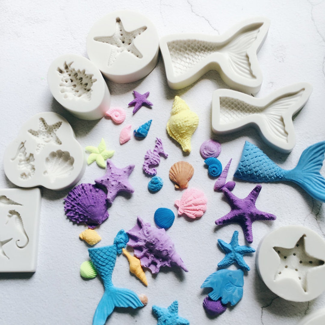 Ocean Series Epoxy Silicone Mold, Mermaid Mold, Shell Mold, Seahorse ...