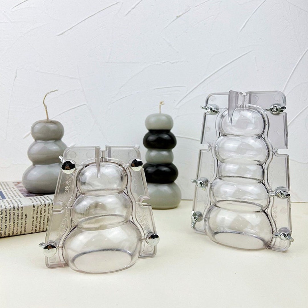 Laminated Stone Acrylic Candle Mold, Stacked Stone Candle Mold ...