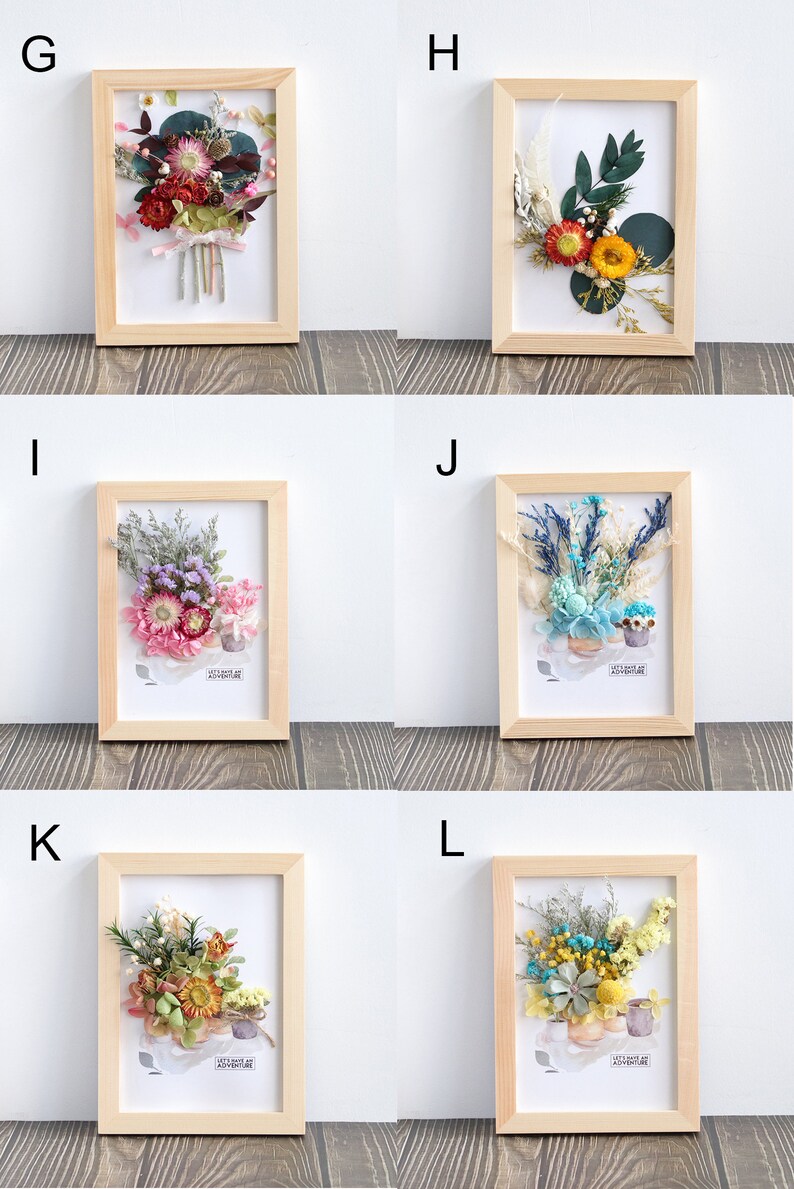Handmade 3D Dried Flower Photo Frame DIY Photo Frame Sticker - Etsy