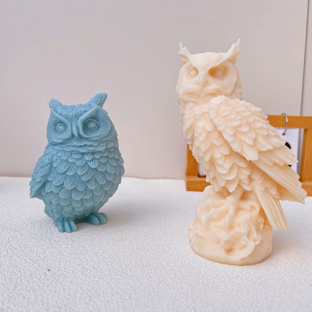 Large Standing Owl Candle Mold, Eagle Candle Mold, Owl Mold, Scented ...