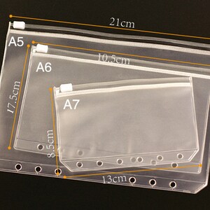 A5/A6/A7 PVC Pouch-zipper Pouch-stamps Stickers Storage Holder-insert ...