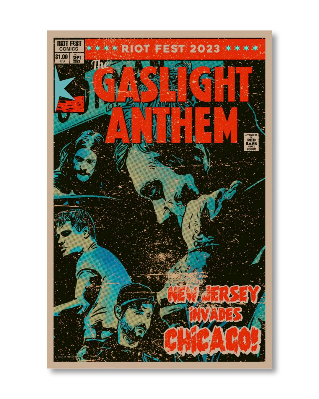 Gaslight Anthem comic Art Print, Wall Art, Concert Poster, Rock & Roll ...