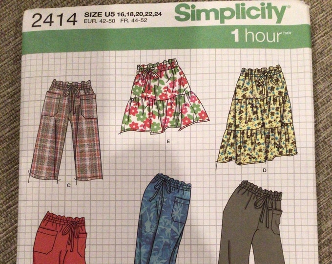 Simplicity Sewing Pattern 2414 Misses Pants, Shorts or Skirt in 2 ...