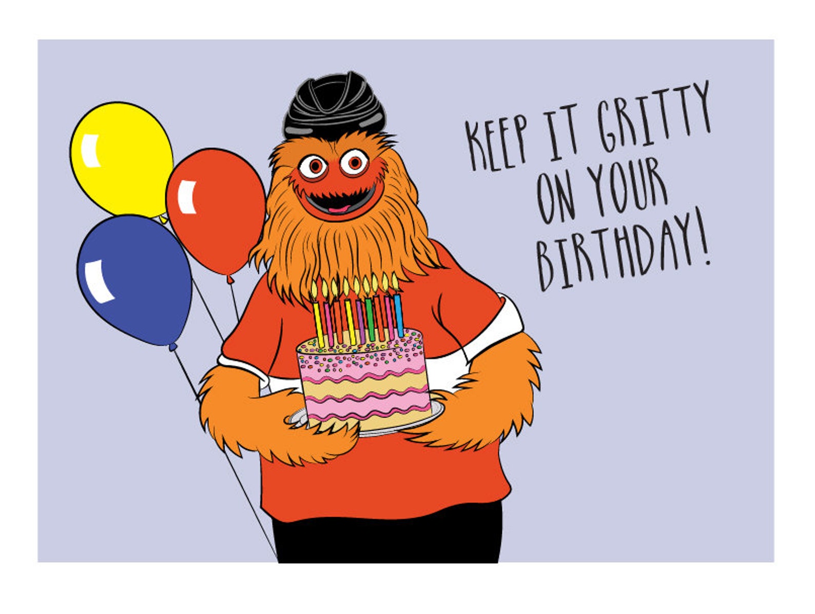 Gritty Birthday card Gritty Gritty mascot Philadelphia | Etsy