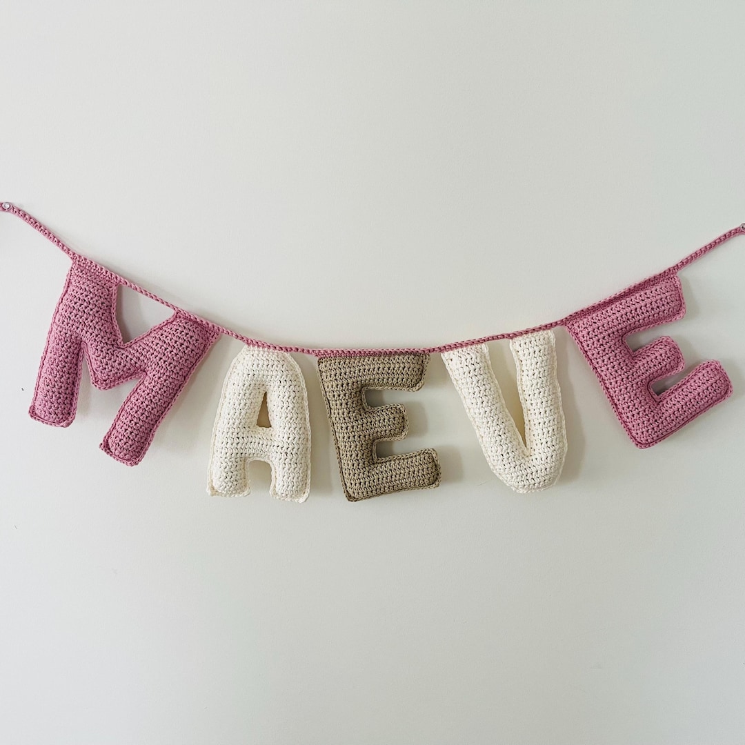 Personalized Crochet Name Banner - Customizable Name Garland - Nursery ...