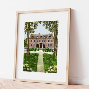 Longbourn Estate: Wall Art, Art Print, Pride and Prejudice Illustration ...