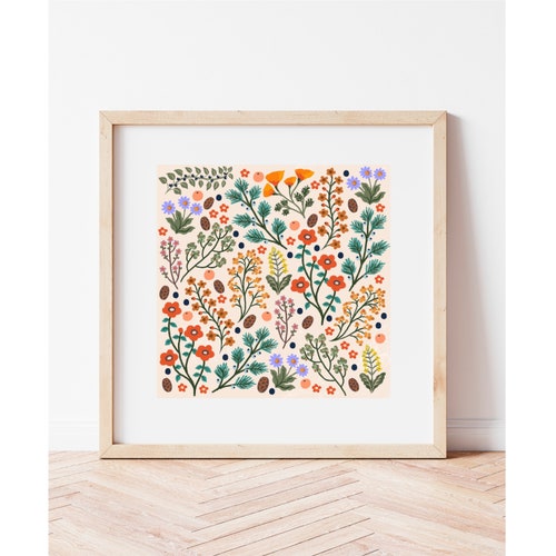 California Native Wildflowers Art Print Painting Wall Decor - Etsy