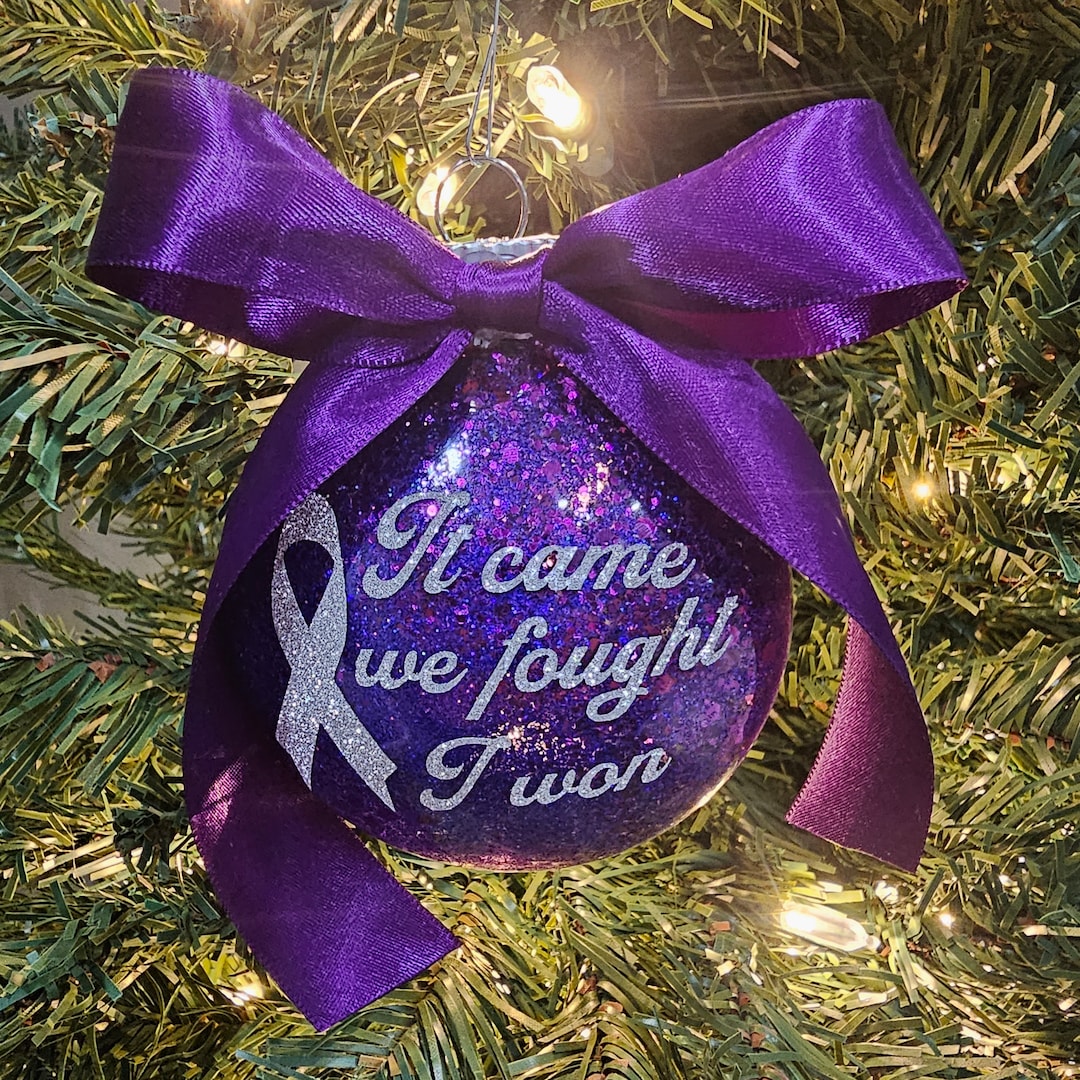 Cancer Survivor Christmas Ornament Purple christmas - Etsy