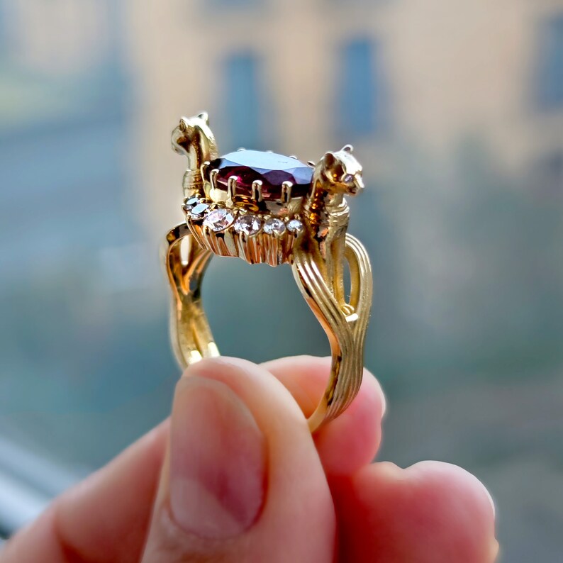 Bastet Ring 14k Gold Bastet's Ring With Stunning Ruby Light and ...