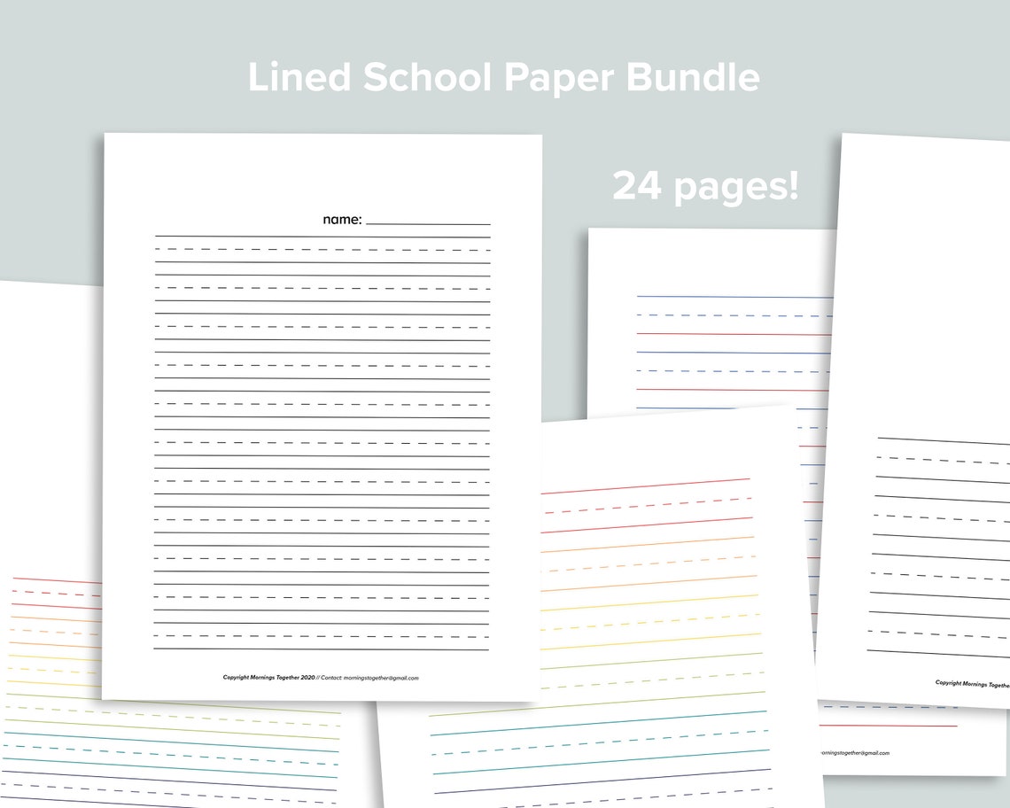 Lined School Paper Draw and Write Pages Printable | Etsy