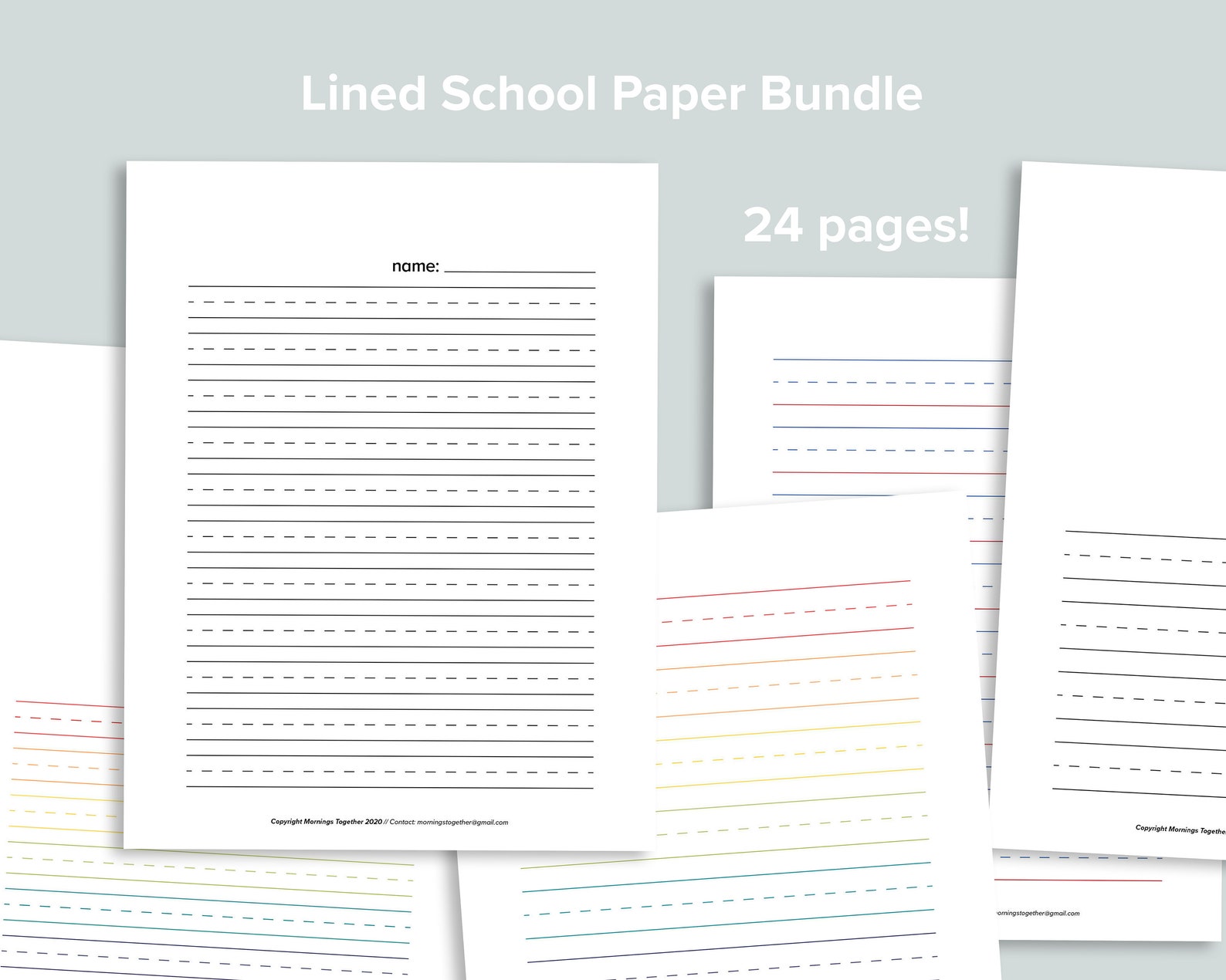 Lined School Paper Draw and Write Pages Printable | Etsy