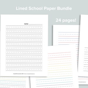Lined School Paper Draw and Write Pages Printable | Kindergarten ...