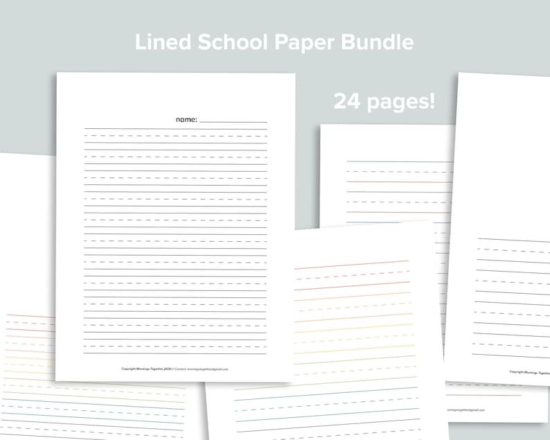 Lined School Paper Draw and Write Pages Printable | Kindergarten ...