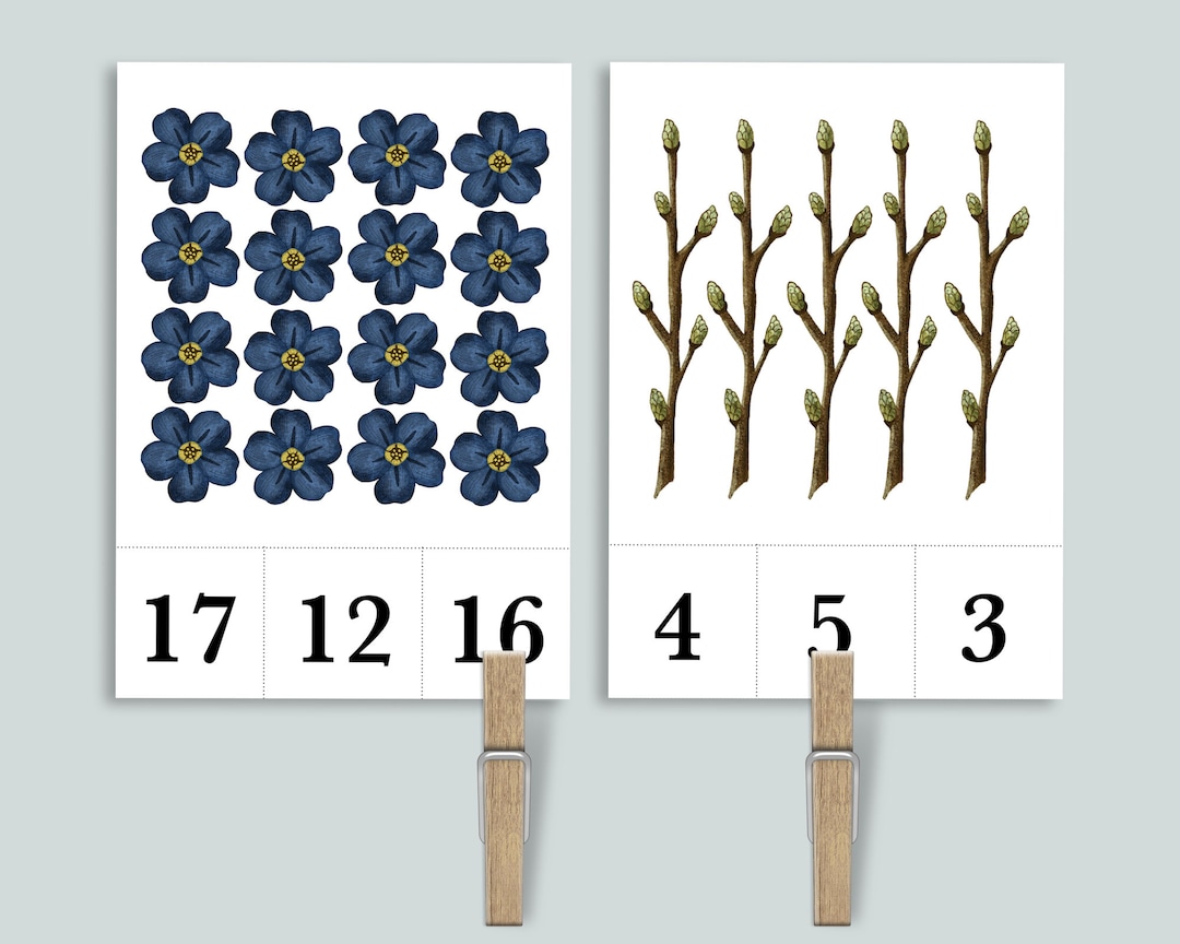 Spring Count and Clip 1-20 Number Cards | Spring Homeschool Printables ...