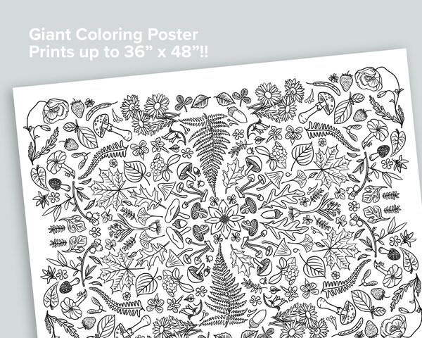 Coloring Poster, Giant Coloring Poster, Doodle, Doodle Coloring ...