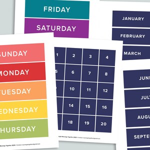 Preschool Kids Calendar Board Printable Pages | Perpetual Today Date ...