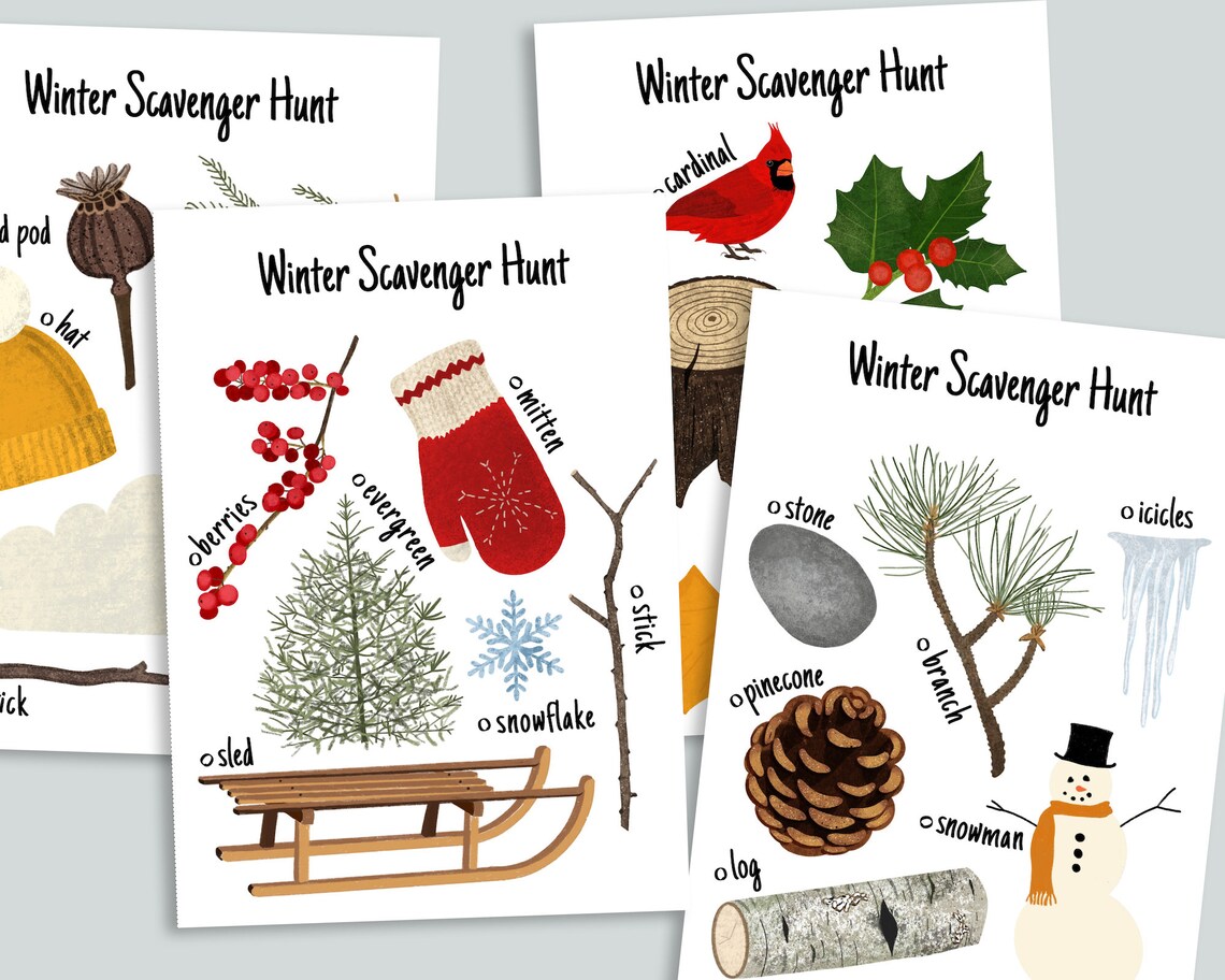 Winter Nature Scavenger Hunt Printable Homeschool Printables - Etsy