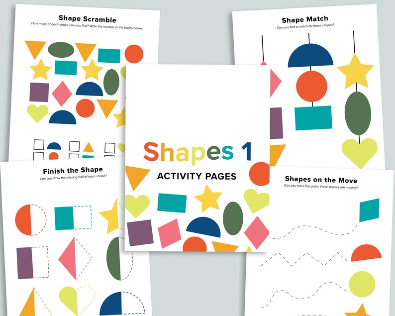 Shapes Printable Bundle Shape Flashcards Busy Book Quiet | Etsy