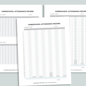 Homeschool Attendance Record Printable Page Homeschooler Records ...