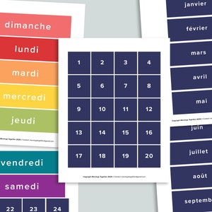 French Preschool Kids Calendar Board Printable Pages - Etsy