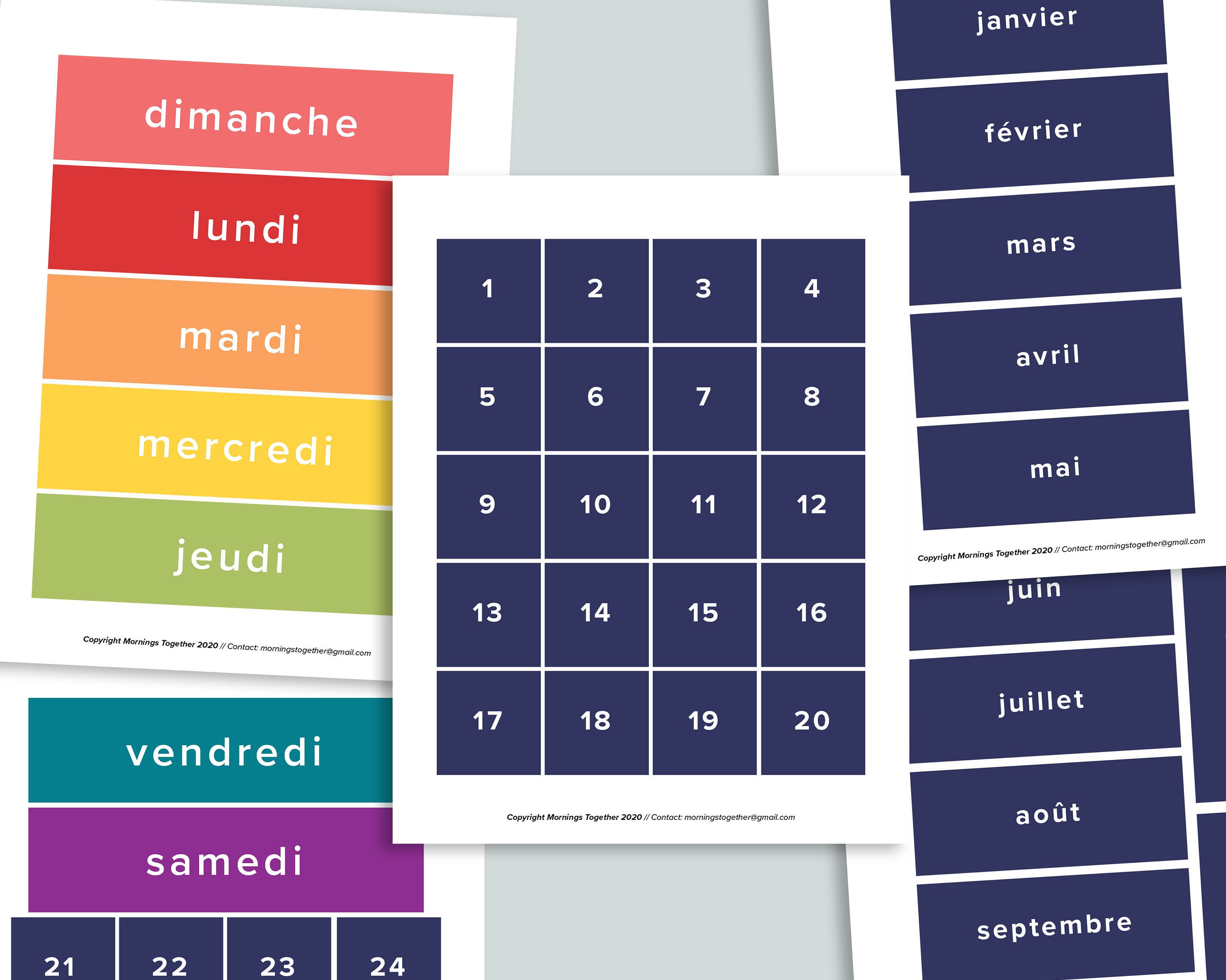 French Preschool Kids Calendar Board Printable Pages - Etsy