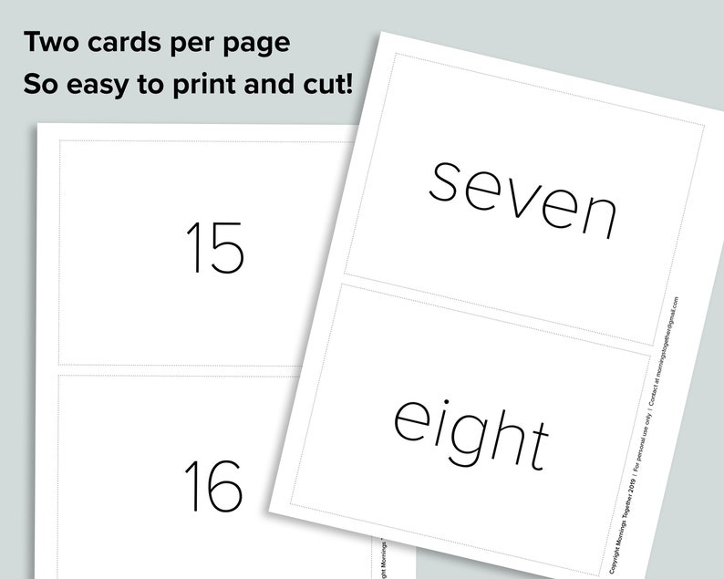 Number Cards 1-20 Printable Preschool Homeschool Classroom | Etsy
