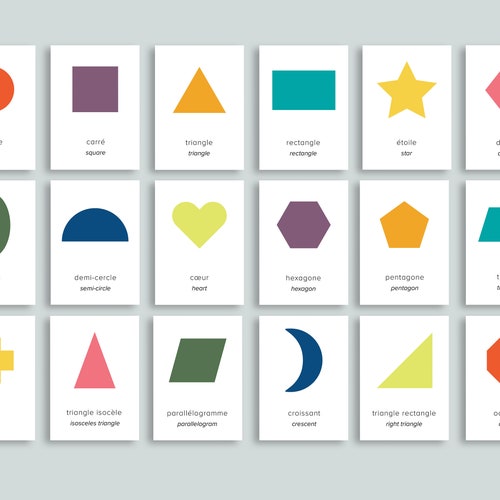 Minimalist 3D Shapes Flashcards Printable Modern Geometry - Etsy