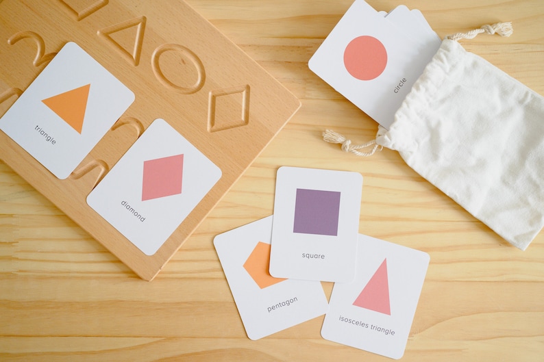 Minimalist Shapes Flashcards Printable | Modern Basic Shape Flash Cards ...