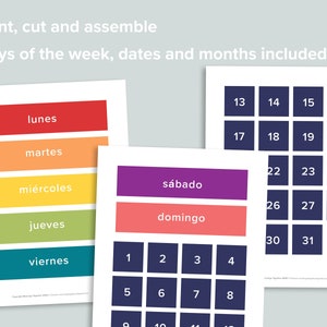 Spanish Preschool Kids Calendario Calendar Board Printable | Perpetual ...
