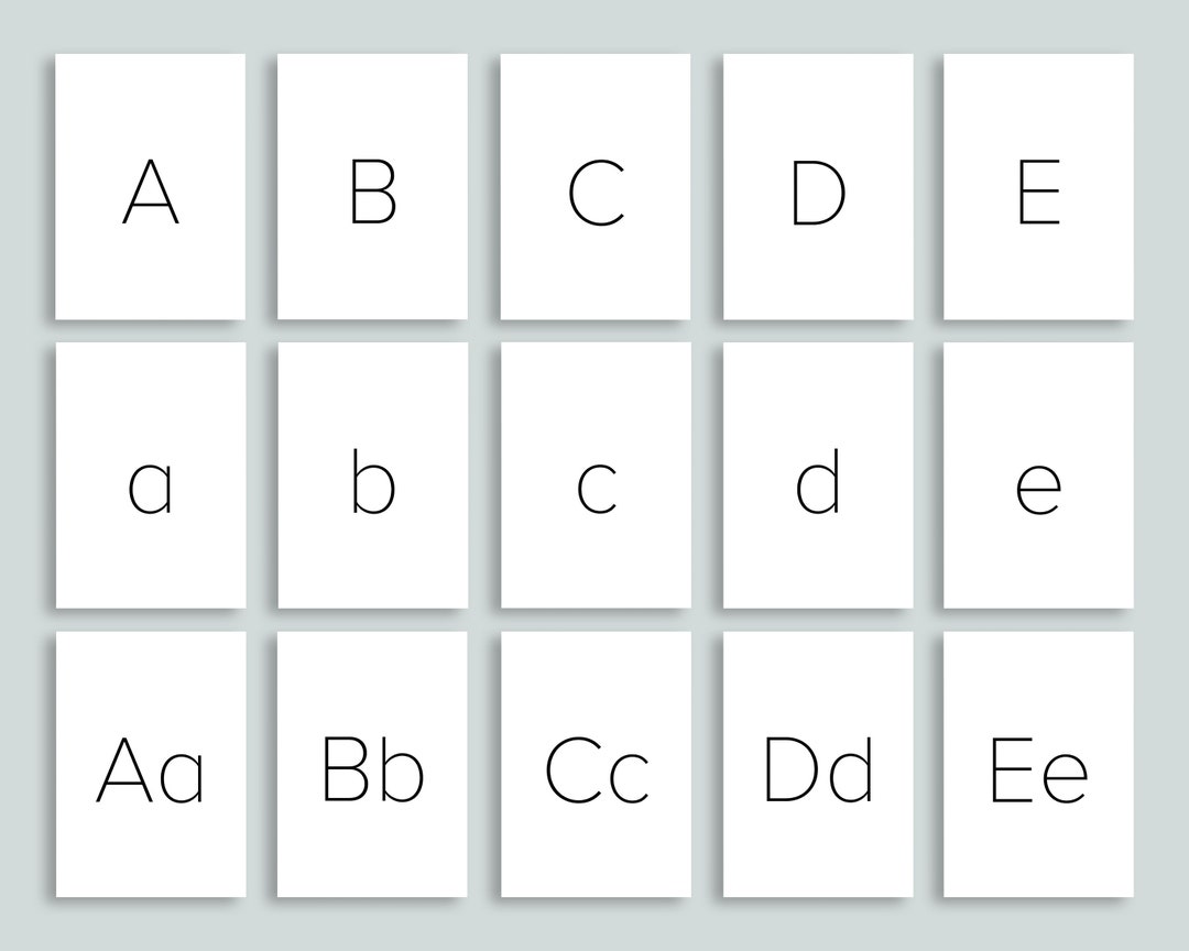 Minimalist ABC Toddler Cards Printable Flashcards | Kids Alphabet ...
