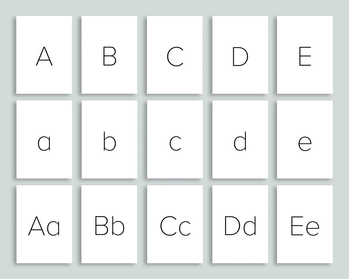 Minimalist ABC Toddler Cards Printable Flashcards | Kids Alphabet ...