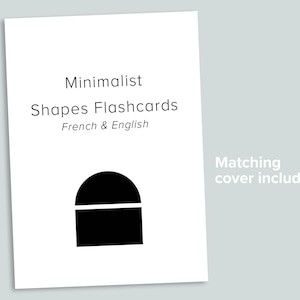 French & English Minimalist Shapes Flashcards Printable | Modern Basic ...