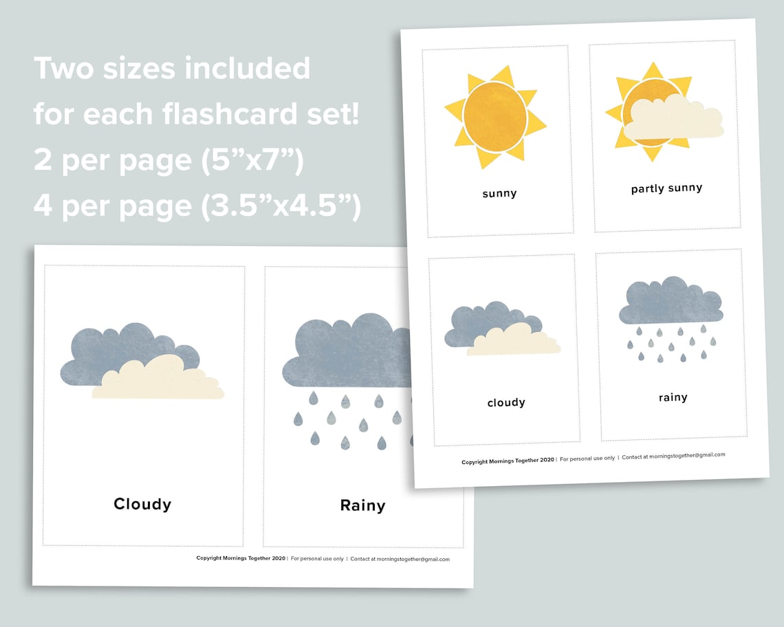 Weather Flashcards Homeschool Printables | Editable Flash Cards | Pre K ...