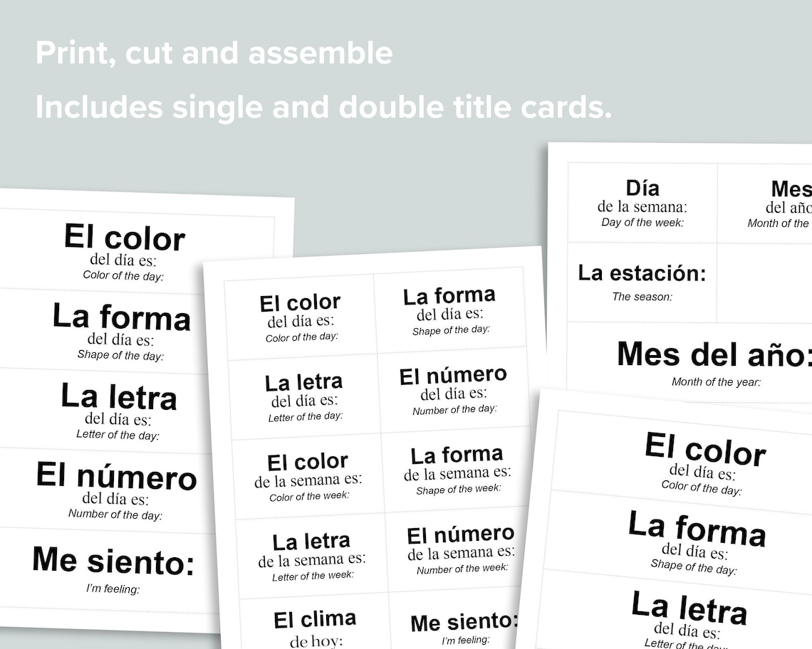 Spanish & English Preschool Circle Time Board Bundle Small - Etsy