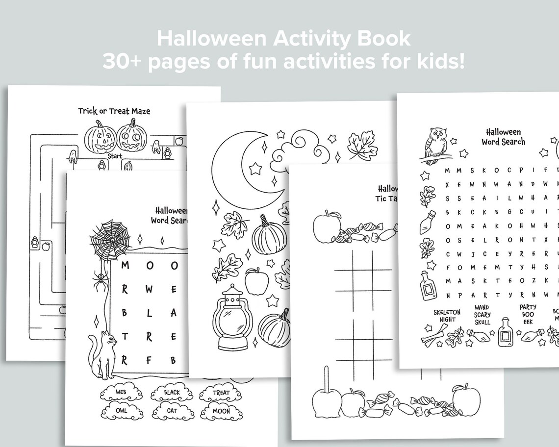 Halloween Activity Book | Printable Halloween Games for Kids | Nature ...