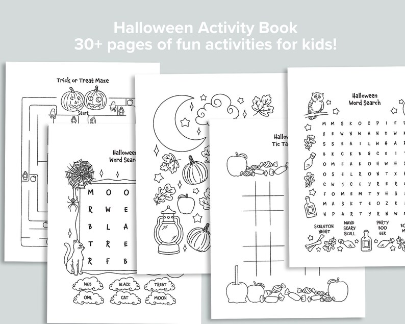 Halloween Activity Book | Printable Halloween Games for Kids | Nature ...