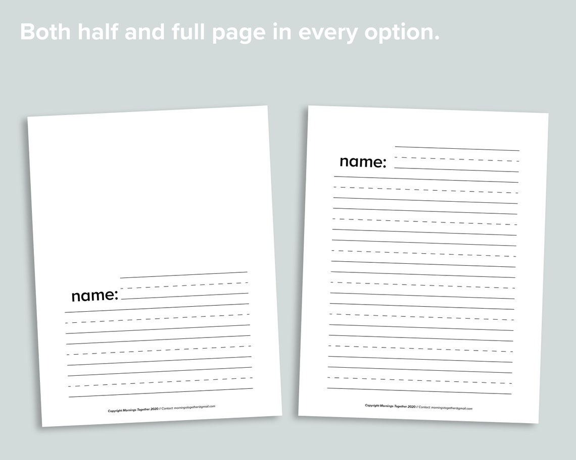 Lined School Paper Draw and Write Pages Printable | Kindergarten ...