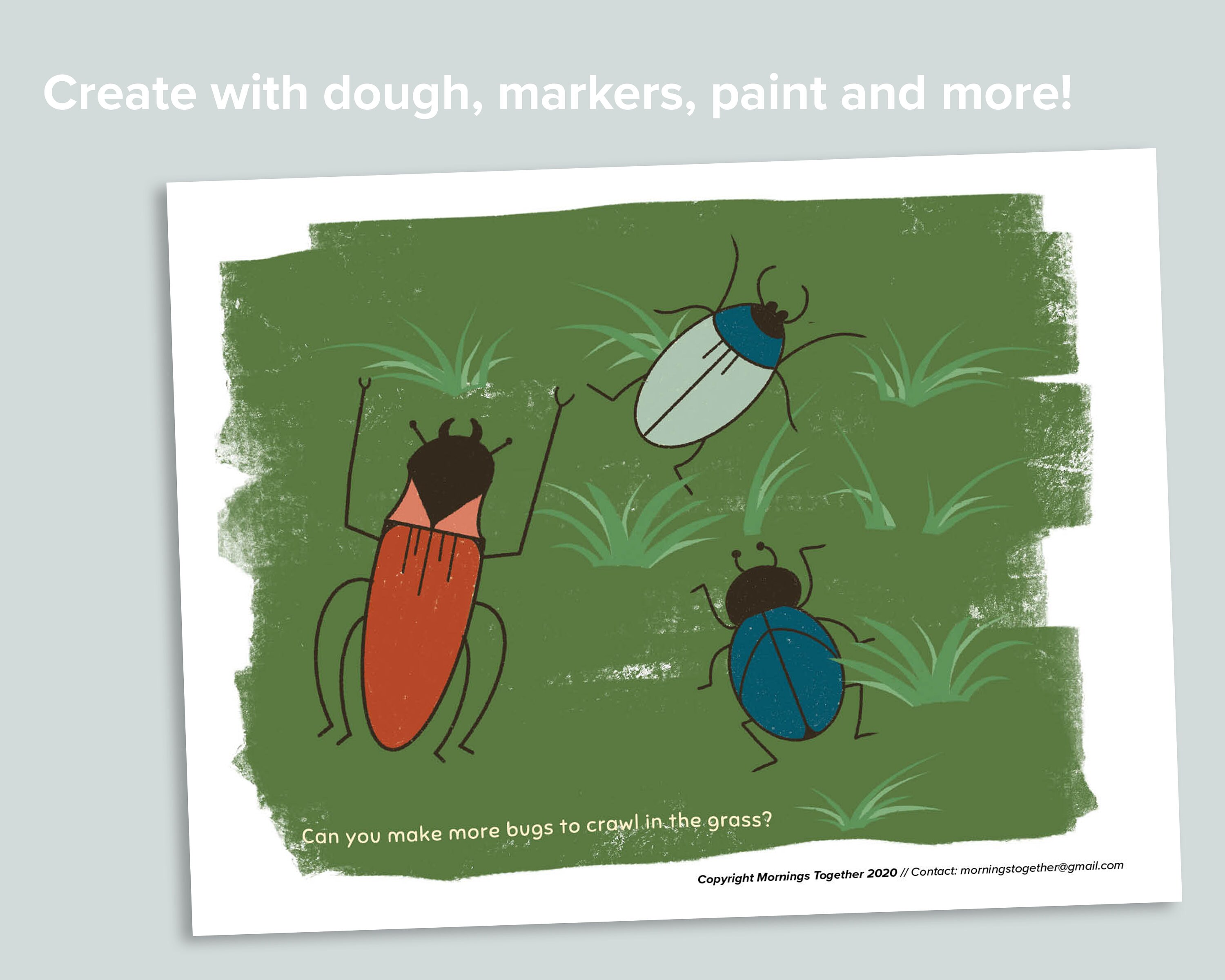 Spring Playdough Mat Printable Beetle Garden Activity - Etsy Canada