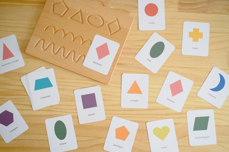 Minimalist Shapes Flashcards Printable | Modern Basic Shape Flash Cards ...