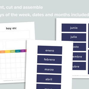 Spanish Preschool Kids Calendario Calendar Board Printable | Perpetual ...
