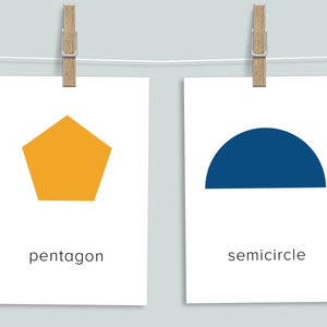 Minimalist Shapes Flashcards Printable | Modern Basic Shape Flash Cards ...