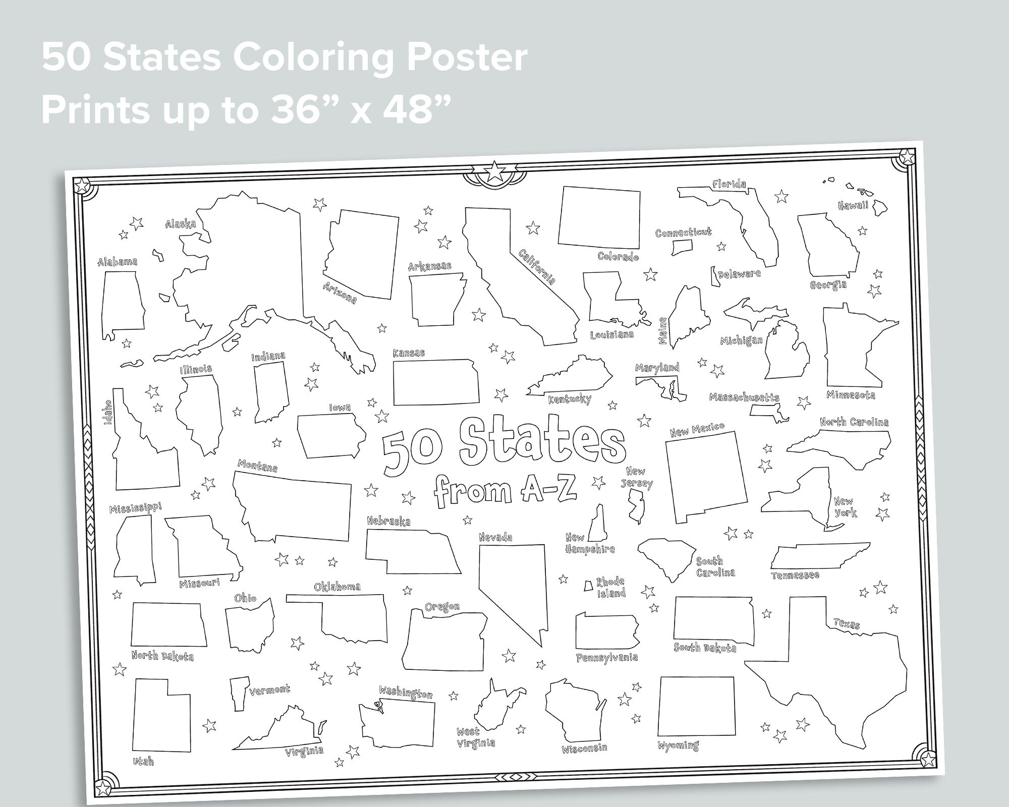 USA Bundle | Homeschool Printables | State Coloring Pages and Posters ...