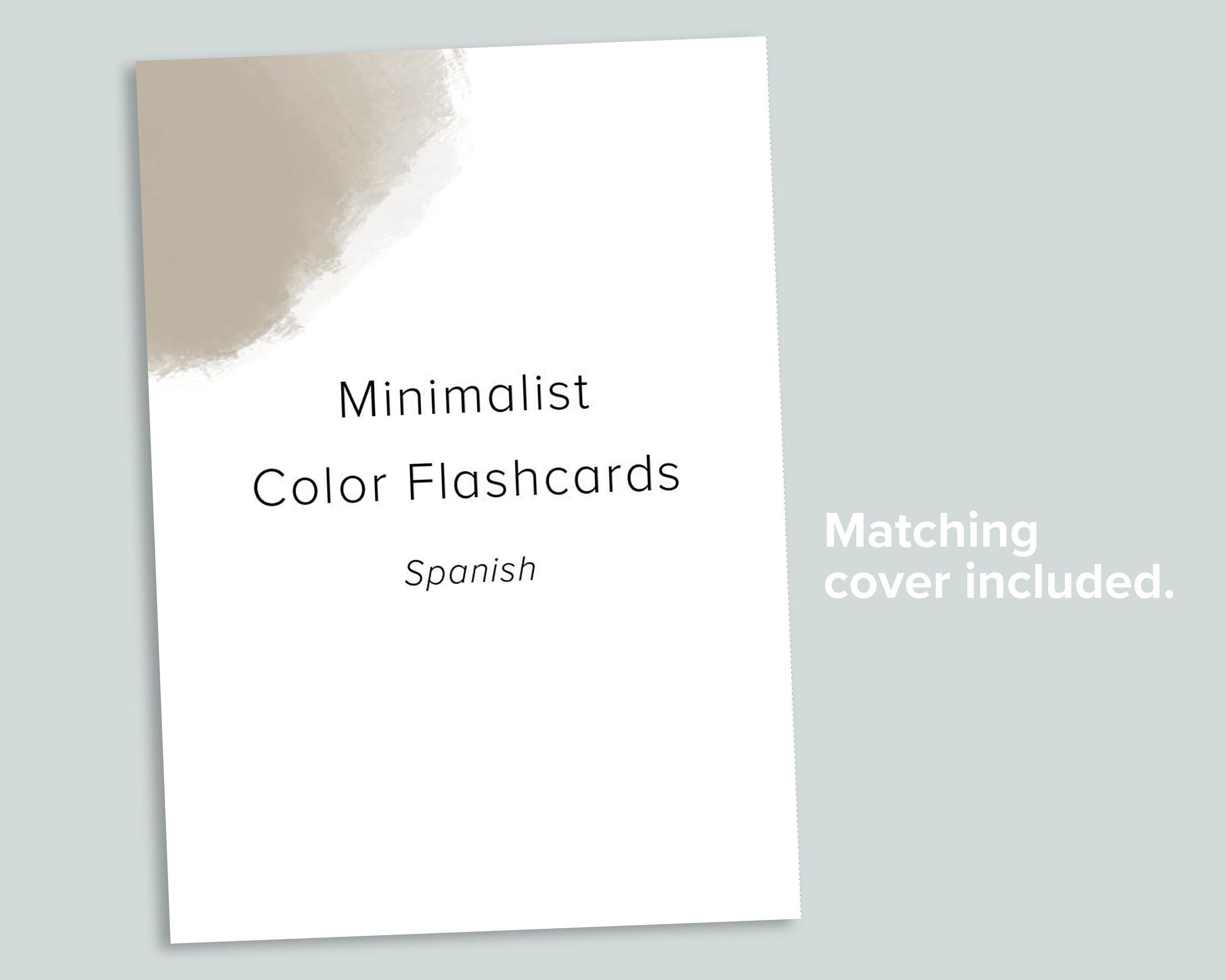 Spanish Minimalist Color Flashcards Printable Modern Basic Colors ...