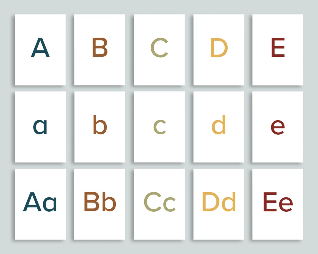 Minimalist ABC Toddler Cards Printable Flashcards | Muted Alphabet ...