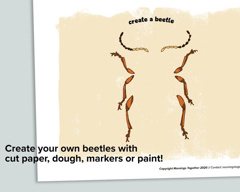 Beetles Playdough Mat Printable | Bugs Insects Spring Garden Activity ...