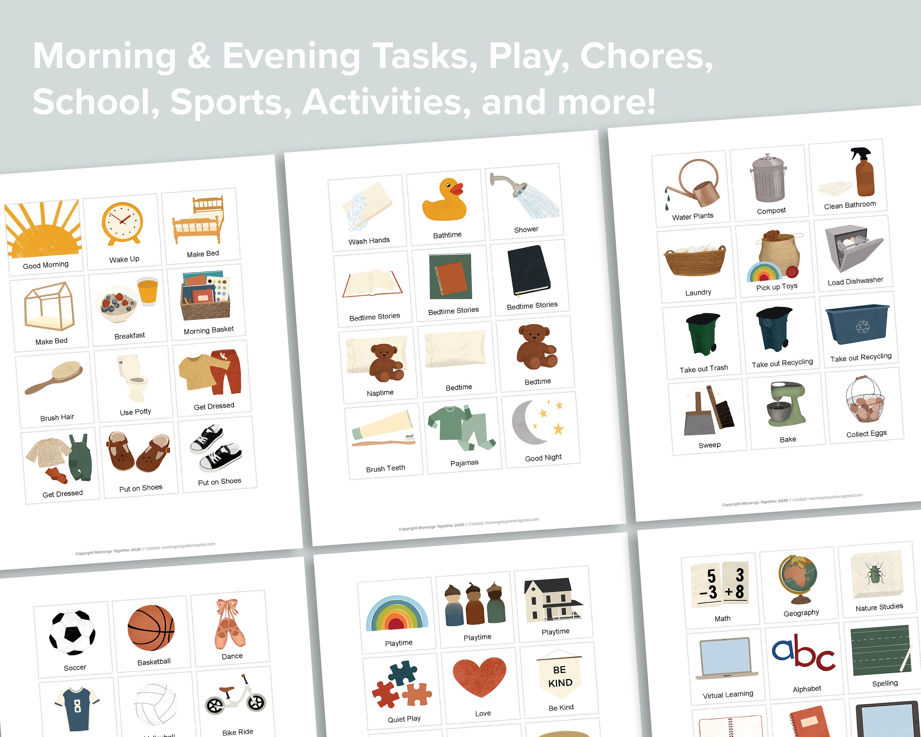 Editable Daily Rhythm Cards Printable Bundle Morning Evening | Etsy Canada