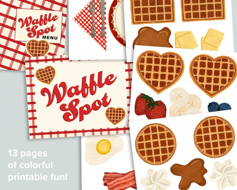 Waffle Restaurant Pretend Play Printable Dramatic Play - Etsy