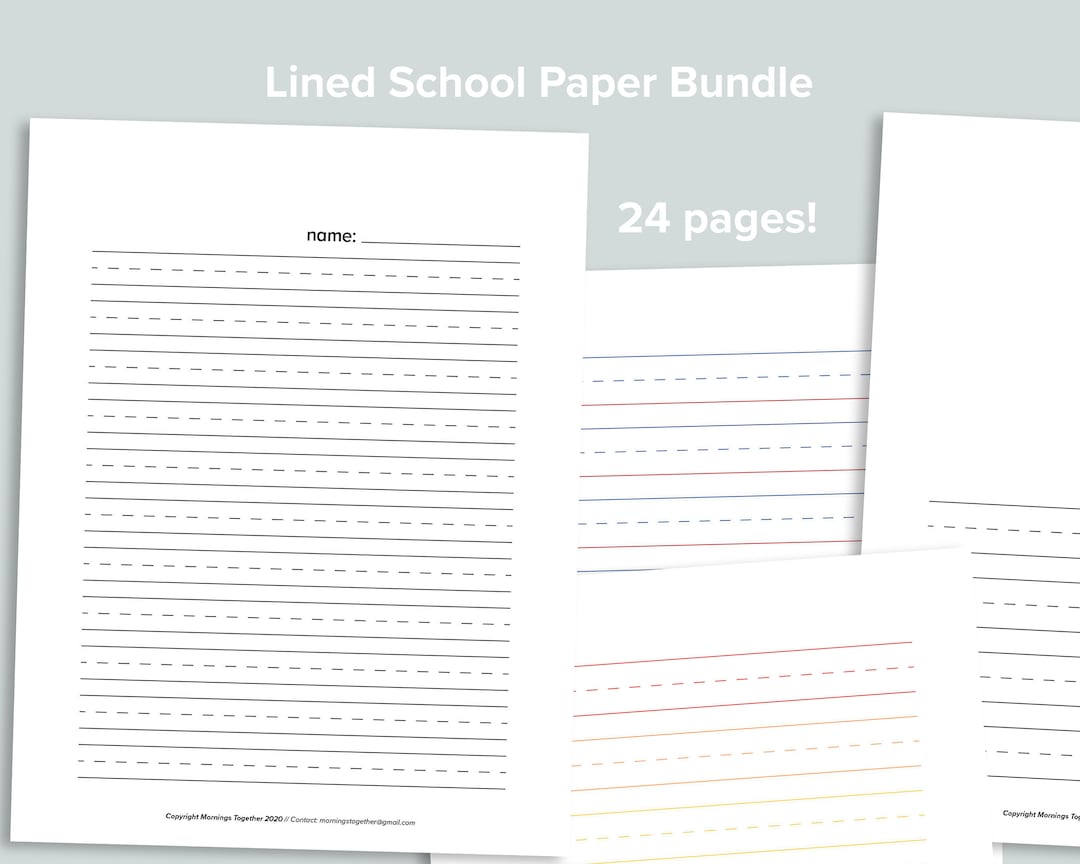 Lined School Paper Draw and Write Pages Printable | Kindergarten ...
