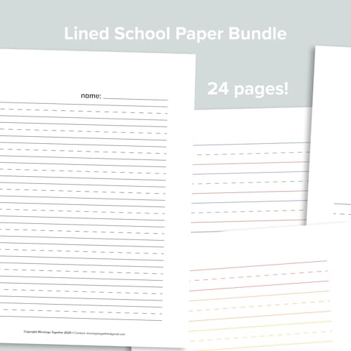 Lined School Paper Draw and Write Pages Printable | Etsy