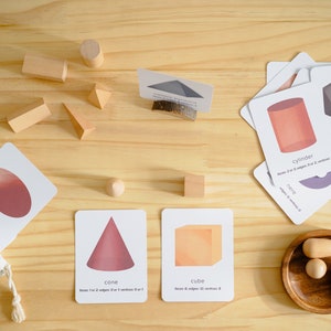 Minimalist 3D Shapes Flashcards Printable | Modern Geometry Basic Shape ...